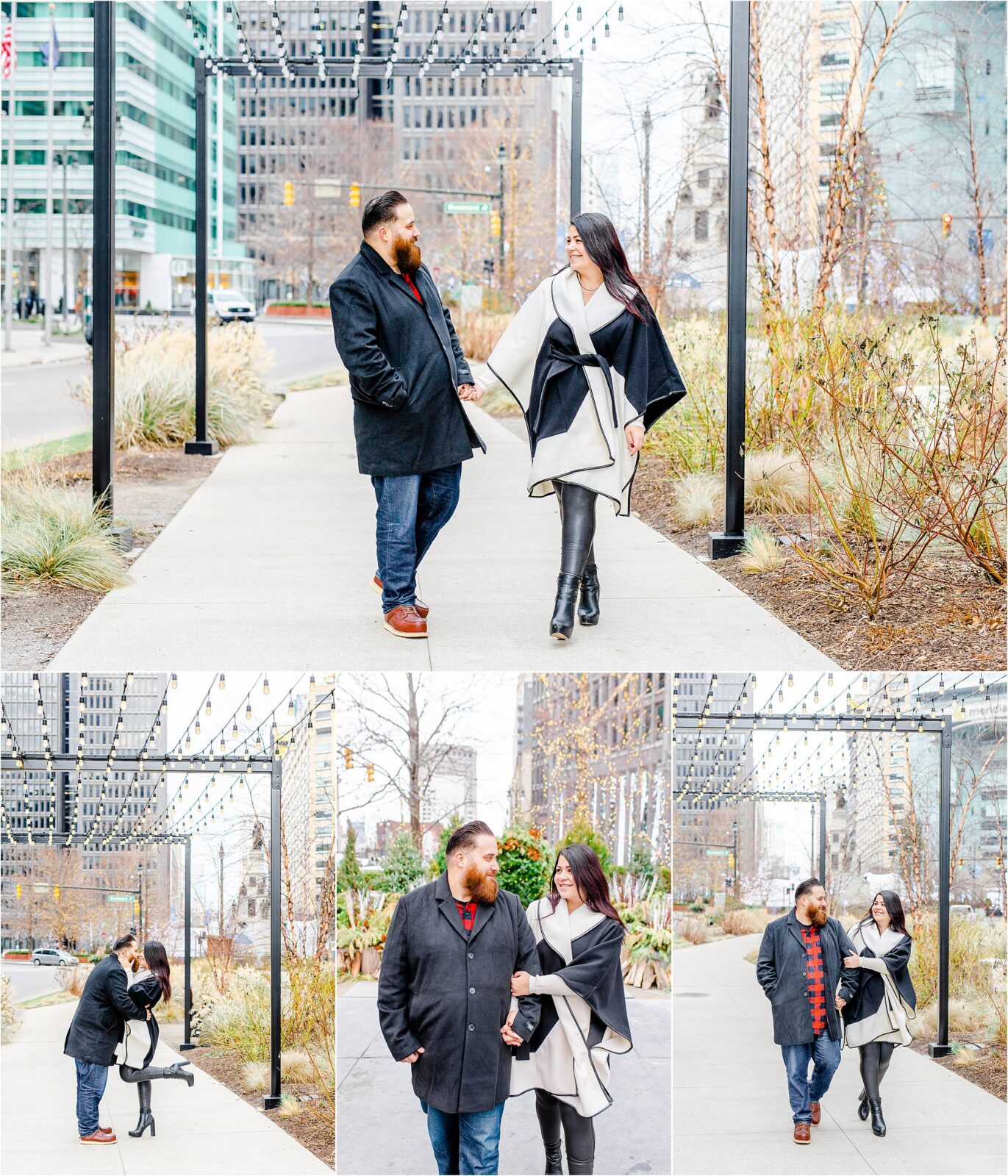 Downtown Detroit Winter Engagement | Megan & Russell - Stephanie ...